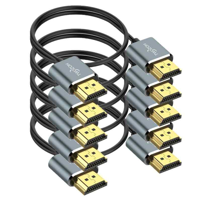 Twozoh スリム4K HDMIケーブル 2M 5本入り 超薄型&amp;フレキシブル スキニーHDMI 2.0コード 4K/60HZ 18gbps ノートパソコン モニター PS5 PS4 Xbox One Fire TV対応幅広い機能...