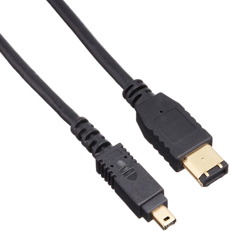 エレコム IEEE1394 FireWire400(i.LINK・DV)ケーブル 6pin-4pin 1.0m ブラック IE-461BK最大転送スピードは、接続された機器及び接続ケーブルの仕様により、最も遅い転送スピードになります。