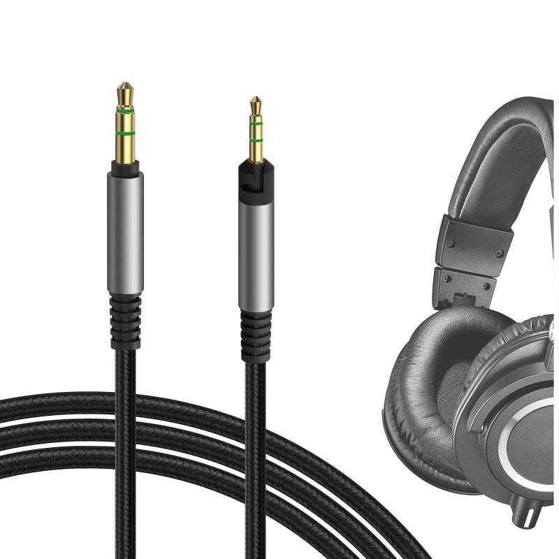 Geekria ケーブル ナイロン編組 互換性 オーディオコードオーディオテクニカ ATH ATH-M50, ATH-M50X, ATH-M40X, ATH-M70X, ATH-M40ヘッドホンケーブル、2.5mm に適合する 1.2m高純...