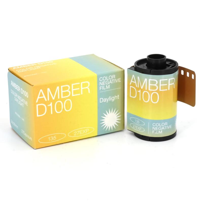 RETO Amber (アンバー) D100 35mm カラー ネガティブ シネ フィルム、27EXP、ISO100、135、シネマティック、映画スタイル、C41プロセスわずかなハレーション効果が得られる映画用カラーネガ乳剤工場出荷時にスプ...