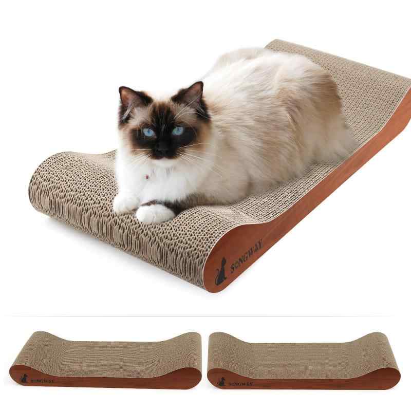 SONGWAY 大型猫爪とぎ ぽっちゃり猫 爪研ぎ つめとぎ 大きい サイズ ねこ段ボール 強化 ダンボール 高密度 ガリガリ 頑丈 2個セット大きいサイズ：2個セット長さ60*幅30*高さ8CM。全種類の猫に適しています。ぽっちゃり猫、大...