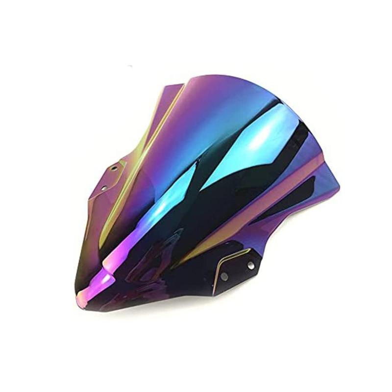 YUANYE カワサキニンジャ400 250 2018 2019 モーターサイクルウインド スクリーンウイドシールド ダブルバブル バイク ウインドシールド(深いイリジウム)バイクのデザインを強化します。材質：ABSプラスチック+ CNCア...