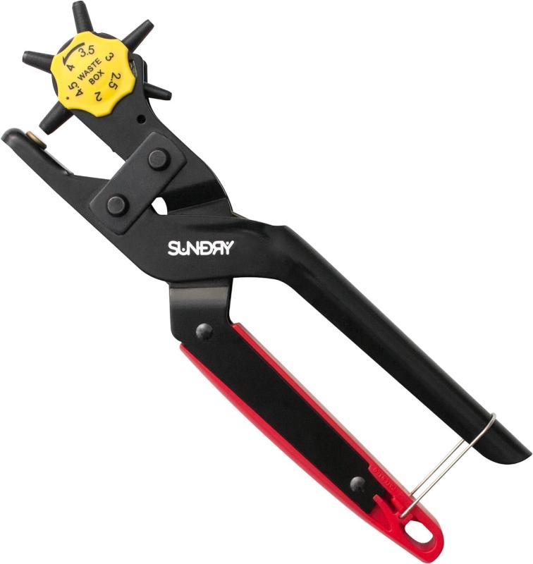 SUNDRY ロータリーレザーパンチ 穴あけ直径2.0-4.5mm(6段階) RLP-6サイズ:全長230×幅60mm重量:335gパンチ穴サイズ(直径):2.0・2.5・3.0・3.5・4.0・4.5mm材質:本体/スチール、ダイヤル/ポ...
