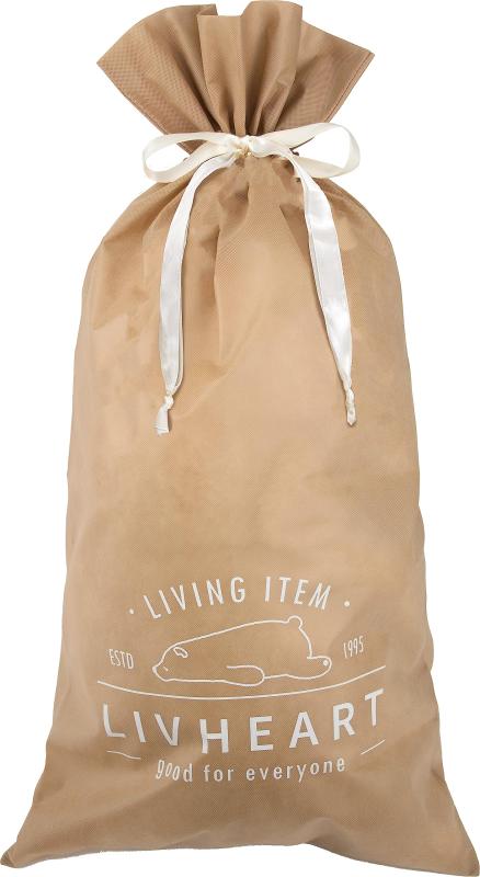 LIV HEART ギフトバッグ ベージュ Lサイズ(全長約97cm) プレゼント用 包装 19019-13巾着タイプのギフトバッグ