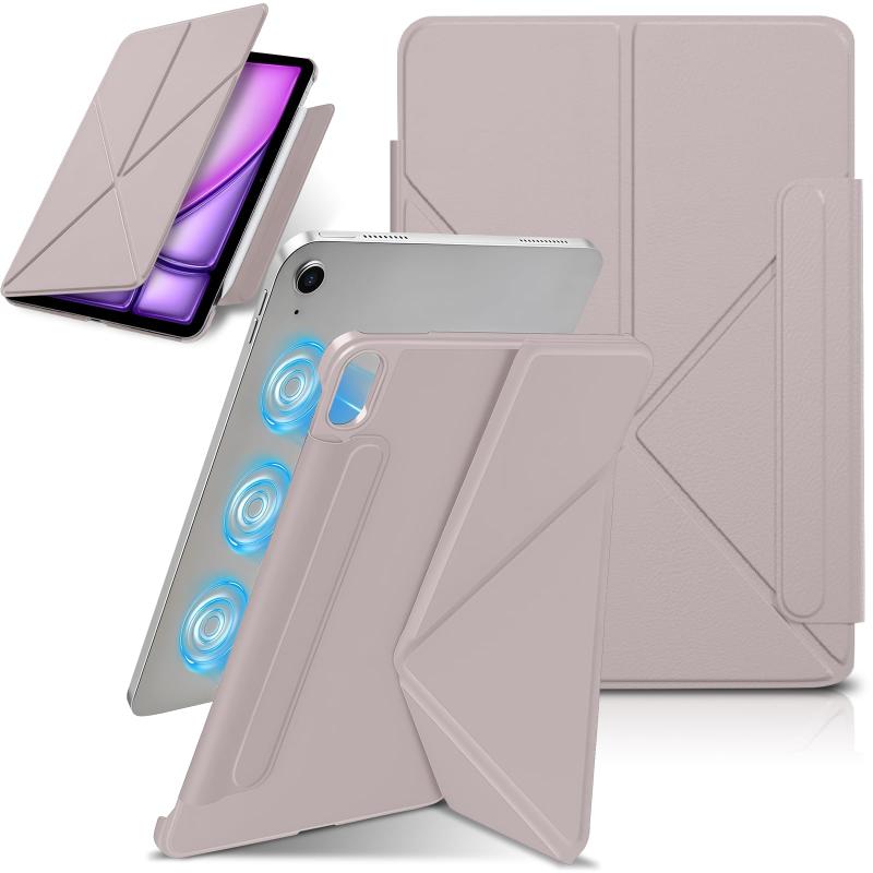 Hinnwer コンパチブル iPad Air 11インチ M4/M3/M2 2026/2025/2024 ケース/iPad Air 10.9インチ 第5世代/第4世代 ケース 磁気吸着 K折り 横置＆縦置 薄型 PUレザー スタンド機能 ...