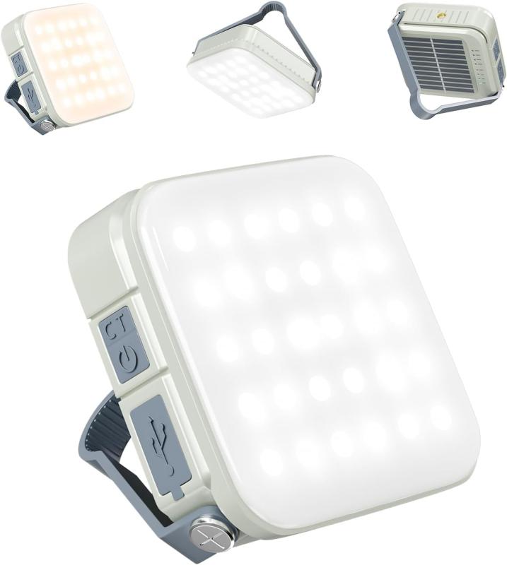 Quntis キャンプ ライト ランタン 充電式 ledランタン 1000ルーメン USB&amp;ソーラー充電対応 ソーラーランタン48時間連続使用 4000mAh大容量 4色温調整 3段階明るさ調節 防水IPX6 室内＆アウトドア【10...