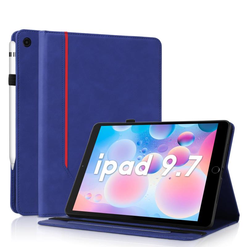 【CASAFUNY】iPad 9.7インチ (2018/2017，第6/5世代用) air1/air2 ケース 耐衝撃 PUレザー カバー 兼用 Apple Pencil 収納可能 オートスリープ/ウェイク機能対応 おしゃれ 軽量 シンプル...