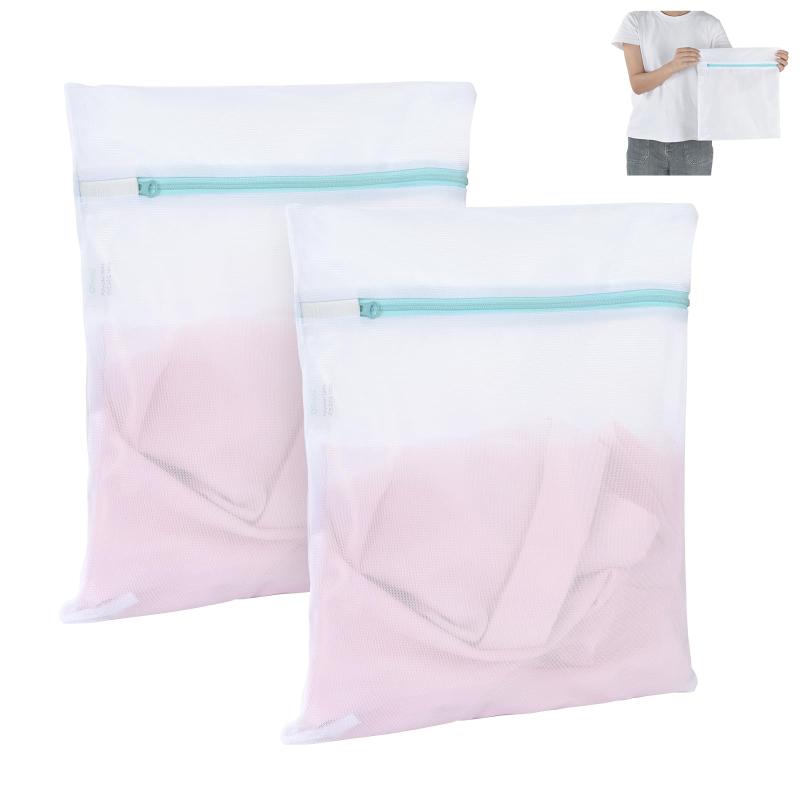 OTraki 洗濯ネット 小 30x40cm 2枚入り ランドリーネット 角型 高耐久性のファスナー付き 保護カバー付き 洗濯袋 無蛍光 細かい網目 洗濯あみ 絡み防ぎ 型崩れ防止 家庭用 laundry bag Tシャツ スカ【絡み防止】...