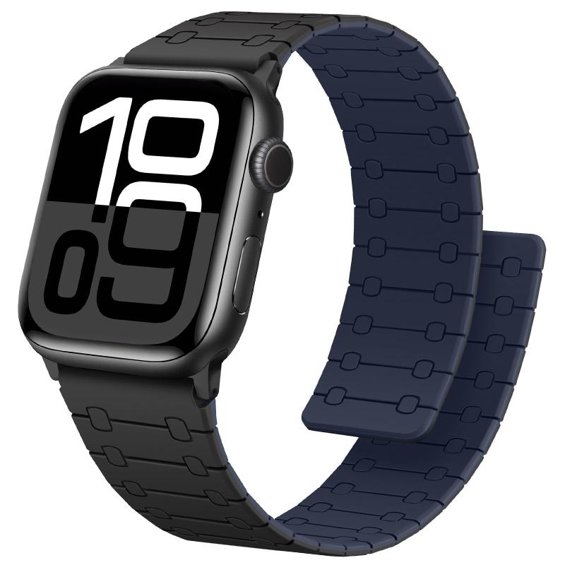 Anlinser コンパチブル アップルウォッチバンド Apple Watch バンド42mm 41mm 40mm 38mm、両面リバーシブルマグネットバンド iWatch シリーズSE/11/10/9/8/7/6-1用（ダークブルー/ブラ...
