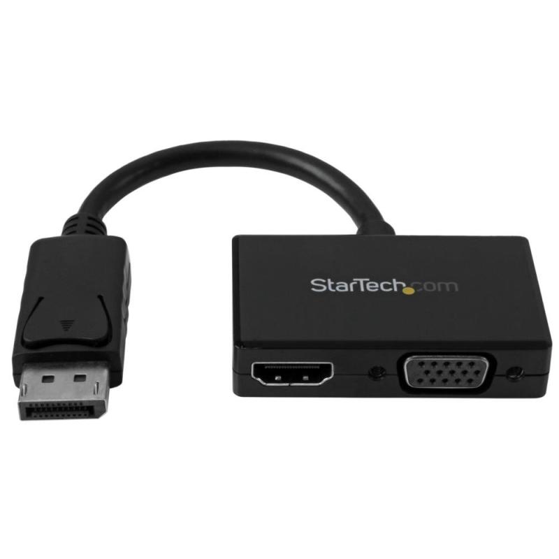 StarTech.com トラベルAVアダプタ ツーインワン (2-in-1) DisplayPort(ディスプレイポート) - HDMI/ VGA変換アダプタ DP2HDVGAツーインワン・アダプタを1本使うだけで、DP 対応PCとHDM...