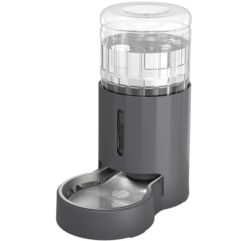 4L 猫の給水器と専用水飲みボウル（ステンレス鋼製）、猫用大容量自動重力式給水器（小型～中型犬にも対応）清掃が簡単でペットに安全な設計大容量 - 容量4Lのペット用給水器は、小型犬から中型犬または猫に最適で、2～10日間持続します。旅行中や...