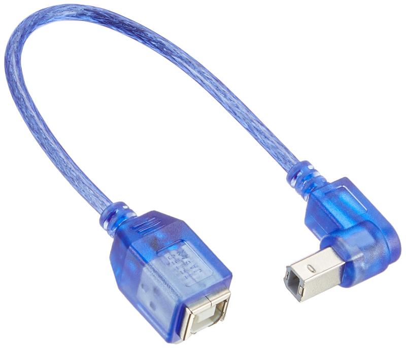 変換名人 USB(B)延長ケーブル [ 上向きL型・オス - メス ] [ 20cm ] USBB-CA20UL端子 : 上向きL型・オス - メス長さ : 20 cm