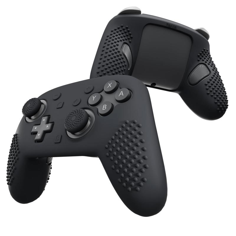 PlayVital Switch2 Pro対応 シリコン製グリップカバー 3D立体加工 滑り止め仕様 背面ボタン&amp;サムスティックキャップ＆ステッカー付属【Switch 2 Proコントローラー専用設計】Nintendo Switch...