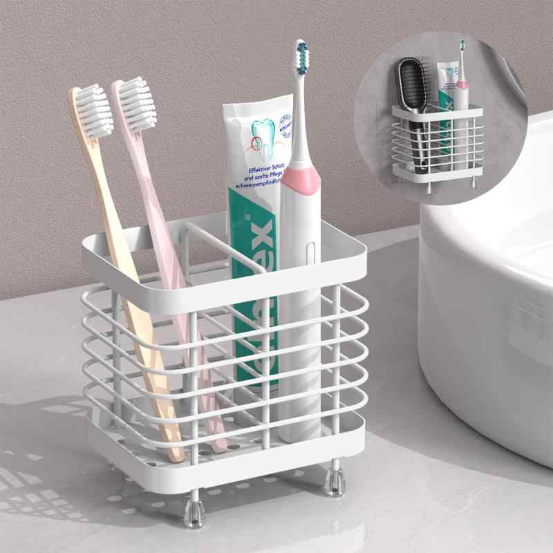 歯ブラシスタンド 歯ブラシ立て Luxspire 歯ブラシホルダー ラック ステンレス製 置き型 電動歯ブラシ収納 歯ブラシ置き 歯磨き入れ 多機能 水切りタイプ 仕切り 速乾 防ダニ 錆びない メイク「おしゃれなデザイン」　洗練でシンプル...