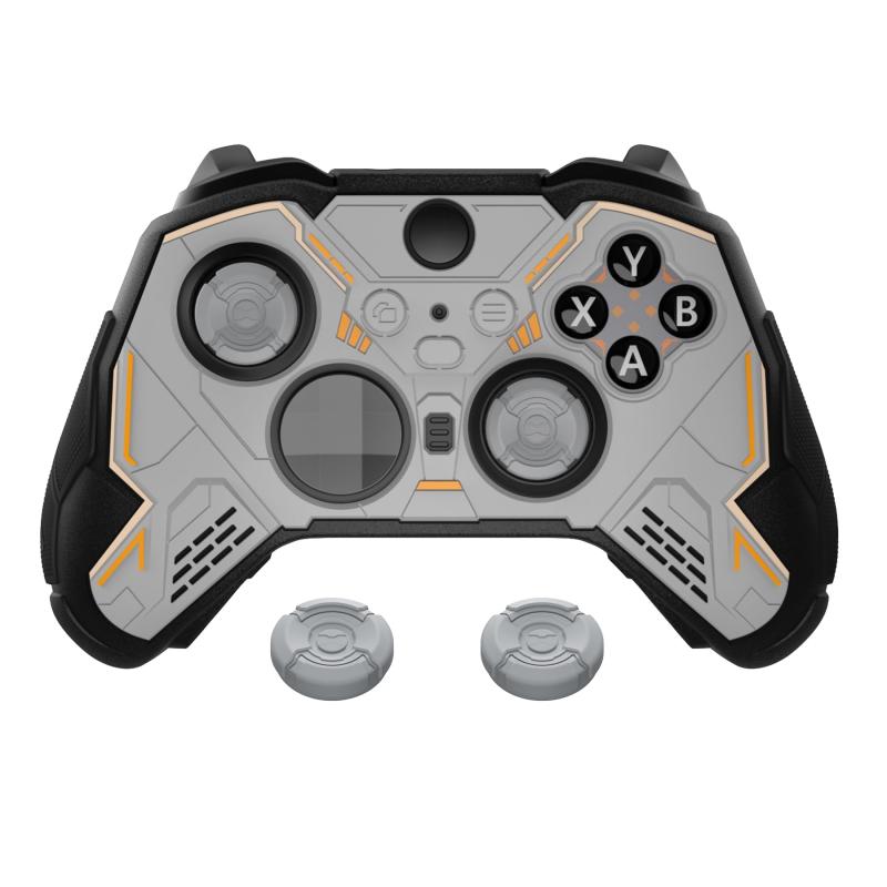 PlayVital Stellar Mecha Xbox Elite Series 2 対応 シリコン保護カバー Xbox Elite 2 対応滑り止めグリッププロテクター サムグリップキャップ2個＆ステッカーシール付属 メカニカルブラック...