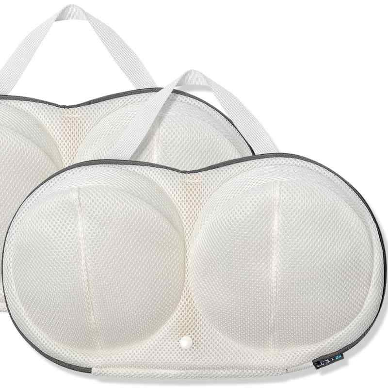 J.K.T 洗濯ネット ブラジャー 【最新設計】 ブラジャー専用ネット 三重保護 大きいサイズ ドラム式 洗濯機 洗濯 ブラ 崩れない 丈夫 乾燥機対応 ハンドル付き 干せる 39×20cm 2枚入り最新デザインのブラジャーに対応する無蛍光...