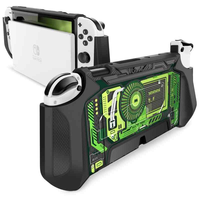 Mumba Nintendo Switch OLED 2021用 ケース 有機ELモデル TPUグリップ 保護カバー ドッキング可能 アクセサリー Nintendo Switch OLEDとJoy-Con コントローラー対応 [Blade ...