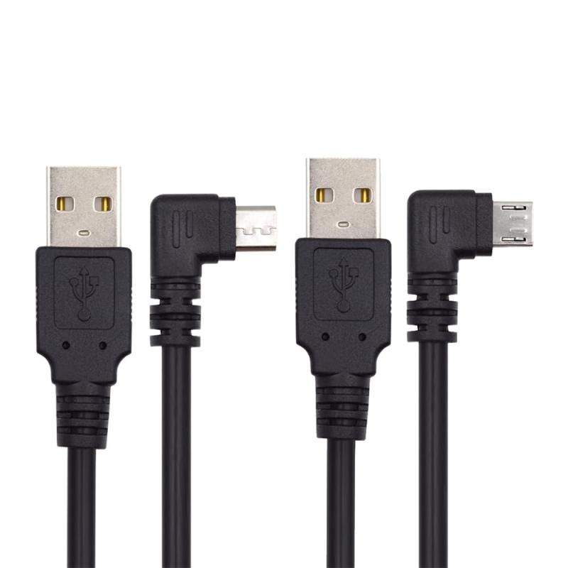 NFHK 右＆左角度 90 度 Micro USB 5 ピン - USB 2.0 タイプ A データ充電ケーブル 携帯電話 タブレット カメラ用 20cmMicro USB コネクタはアングル型です。アングル型なので、ポート周りのスペースが...