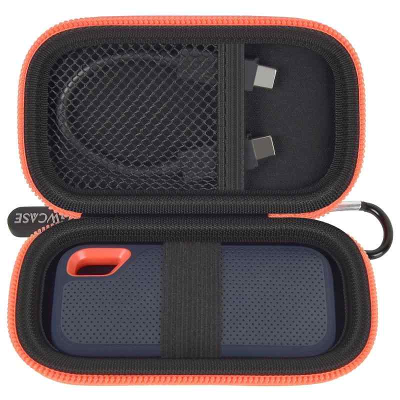 GWCASE ケース 適用される SanDisk SSD Extreme 1TB/2TB/4TB/500GB 対応 防衝撃保護ケース 通勤/旅行用 学生・ビジネスマン向け 収納パックのみ 専用保護収納携帯用 (ボックスのみ)-黒とオレンジの...