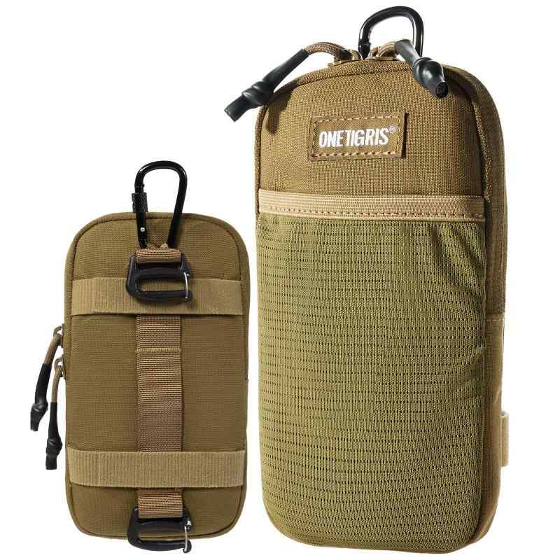 OneTigris スマホポーチ メンズ ベルト リュック 取り付け 携帯ポーチ YKK ファスナー カラビナ moll 付き アウトドア 登山 作業用 iphone 15 14 13 12 plus pro max Sony Galaxy...
