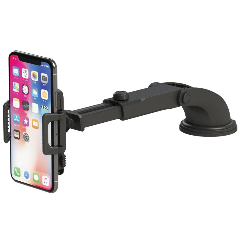 アークス 車載ホルダー ロングアームMAX27cm 粘着ゲル吸盤 大型スマホから手帳型ケースまで ブラック X-205大型スマホ+手帳型ケースを装着したままOK対応可動幅:4.8から10.5cmロングアームの場合:最長約27cmショートアー...