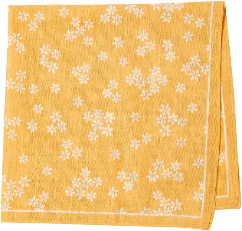 山本仁商店 ふんわりガーゼハンカチ 謂わぬ色くちなし文様のふんわりとしたガーゼハンカチです。使えば使うほどやわらかく、吸水性が増し、お肌になじむのが特徴です。安心・安全の日本製ガーゼハンカチなので、赤ちゃんのガーゼ、マスク作りなどにもおすす...