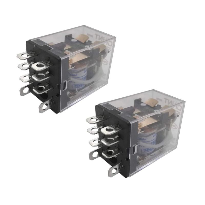 2 個 JQX-13F(D) 2Z DC 24V 10A 小型ハイパワー電磁リレー製品タイプ パワー電磁リレー; 型式番号: JQX-13F(D) 24VDCタイプ： DPDT;端子数：8コイル電圧: DC24V; 接点容量: 10A 25...