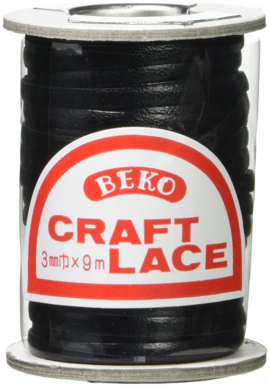 クラフト社 かがり用レース クラフトレース 小巻 3mm 黒 3523-03サイズ:約3mm×9m巻(0.7mm厚)内容量:1巻(9m)素材:牛革色:黒