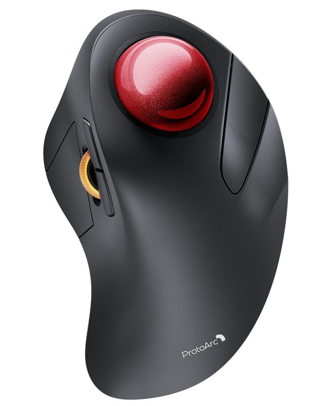 ProtoArc EM03 NL トラックボールマウス 人差し指 静音 無線 2.4GとBluetooth両対応 3台同時接続 ワイヤレスマウス トラックボール USB充電式 中指操作 6ボタン 5段階DPI切替 Windows/mac/i...