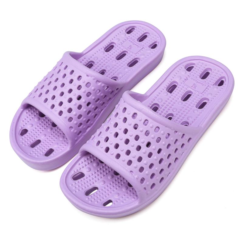 [YoveGxlthrea] ベランダ サンダル 24.5-29.5cm 抗菌防臭 水切り 穴あきソール 男女兼用 軽くてソフトな ベランダスリッパ 通年適用,パープル,24.5cm【プロ級の防滑設計】滑らないサンダル、底部に特殊凹凸パター...