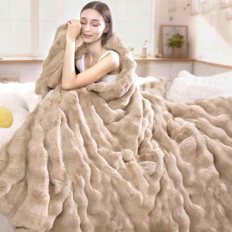 Supulin 毛布 ふわとろ毛布 ハーフ 2枚合わせ 冬用 ブランケット モコモコ ふわふわ 軽量 厚手 極上の肌触り 吸湿発熱 静電気防止 丸洗いOK 超極細繊維 抗菌防臭 冷え対策 お昼寝用 掛け敷き兼💝【二枚合わせ・...
