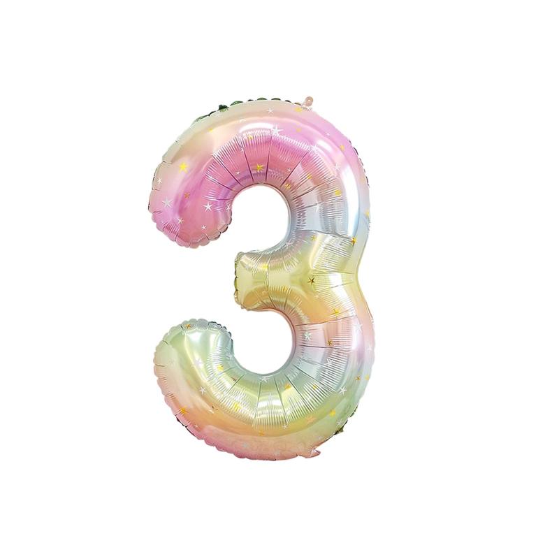 40インチ 大きい 数字 バルーン 3 レインボー 星空 ナンバー バルーン 誕生日 数字 風船 約100cm ハッピーバースデー 前撮り 結婚式パーティー 記念日 ウェディング お祝い 飾り【最高の誕生日数字 バルーン飾りつけ】 お誕生日...