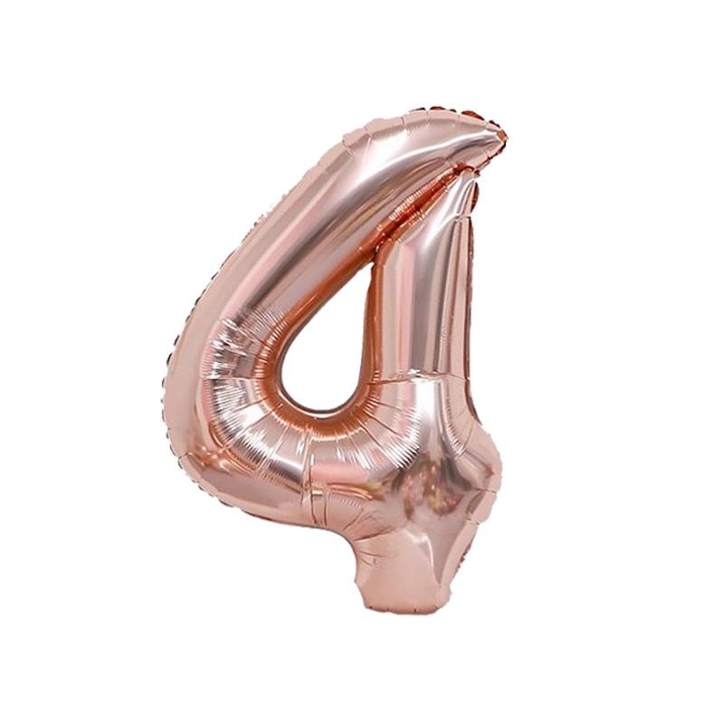40インチ 大きい 数字 バルーン 4 ローズ ゴールド ナンバー バルーン 誕生日 数字 風船 約100cm ハッピーバースデー 前撮り 結婚式パーティー 記念日 ウェディング お祝い 飾り【最高の誕生日数字 バルーン飾りつけ】 お誕生日...
