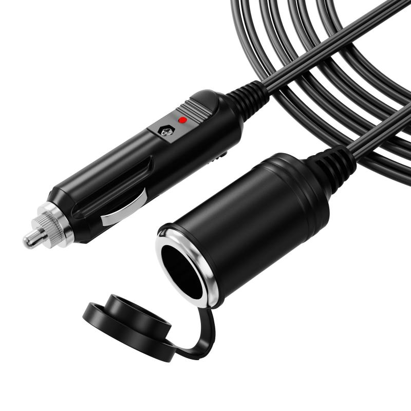 Outtag シガーソケット延長コード 12V / 24V 兼用 車シガー 延長 ケーブル 自動車シガーソケット 延長 4.5m ソケット付き パイロットランプ内蔵 キャップ付き 防水 防塵シガーソケット 延長 ケーブル許容電流：8A　Ma...