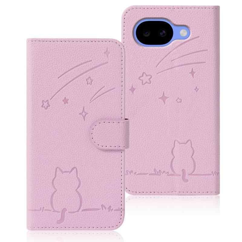 Rosbtib Google Pixel 10a ケース 手帳型 流れ星子猫 グーグルピクセル10a ケース 手帳型 可愛い 猫柄 Googleピクセル10a 用の 手帳型ケース 財布型 耐衝撃 携帯カバー カード収納 Pixel10aに適...