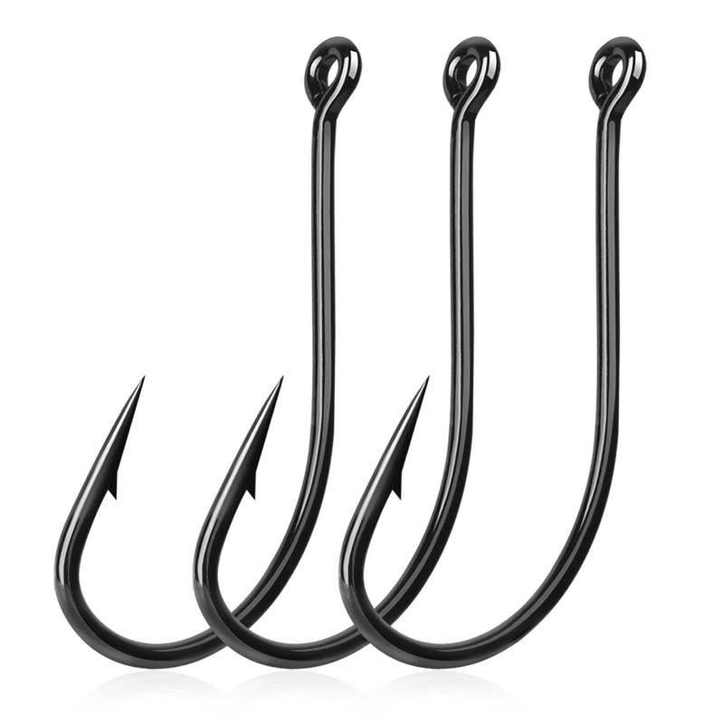 9KM DWLIFEカン付丸セイゴ針 100本入り 黒 ケン付き針 ネムリ針 シングルフック 穴釣り海釣り針 カレイ アイナメ 8#【高品質の原材料】9KM DWLIFE管付丸セイゴ釣り針は高炭素鋼を採用しており、表面にニッケルメッキを施し...