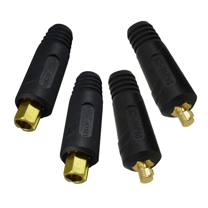 RIVERWELD 溶接ケーブルジョイントクイックコネクタペアDINSEスタイル100Amp-200Amp（＃6-＃4）16-25 SQ-MM 2セットTIG溶接およびプラズマカッター機用溶接ケーブルクイックコネクタオス＆メスDINSEスタ...