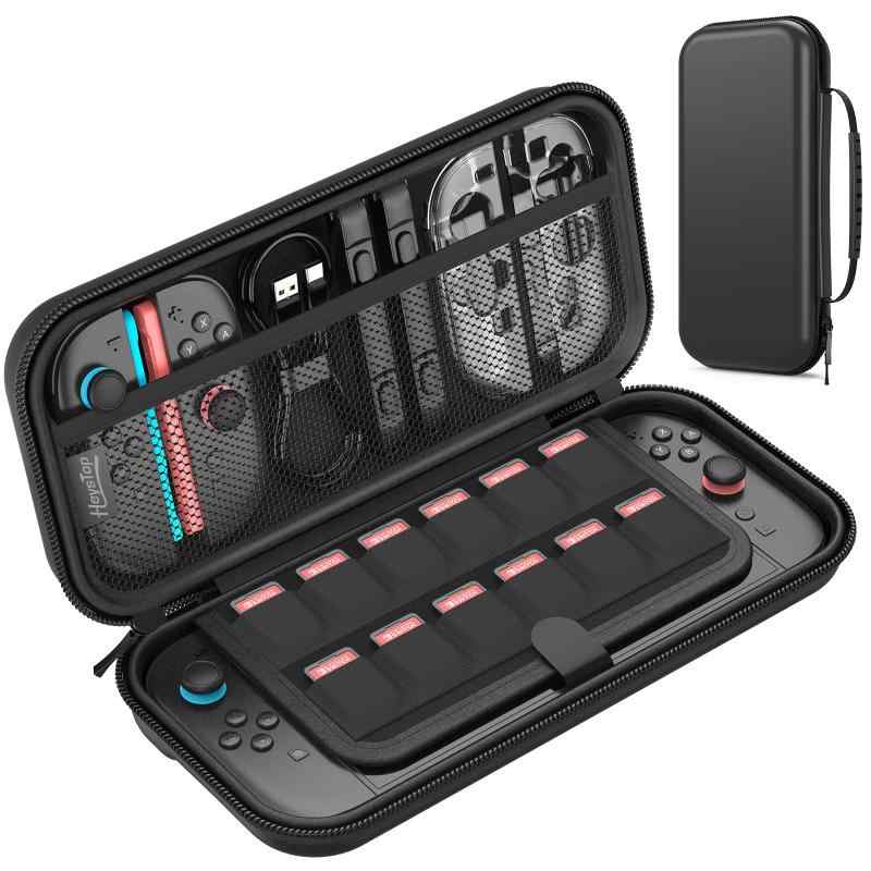 HEYSTOP Switch 2 ケース Switch 2専用対応 スイッチ 2 収納ケース 収納バッグ 耐衝撃 EVA素材 柔らかい裏地 大容量収納 ストレージカバー マジックテープ ダブルファスナーデザインゲームカード12【Switch...