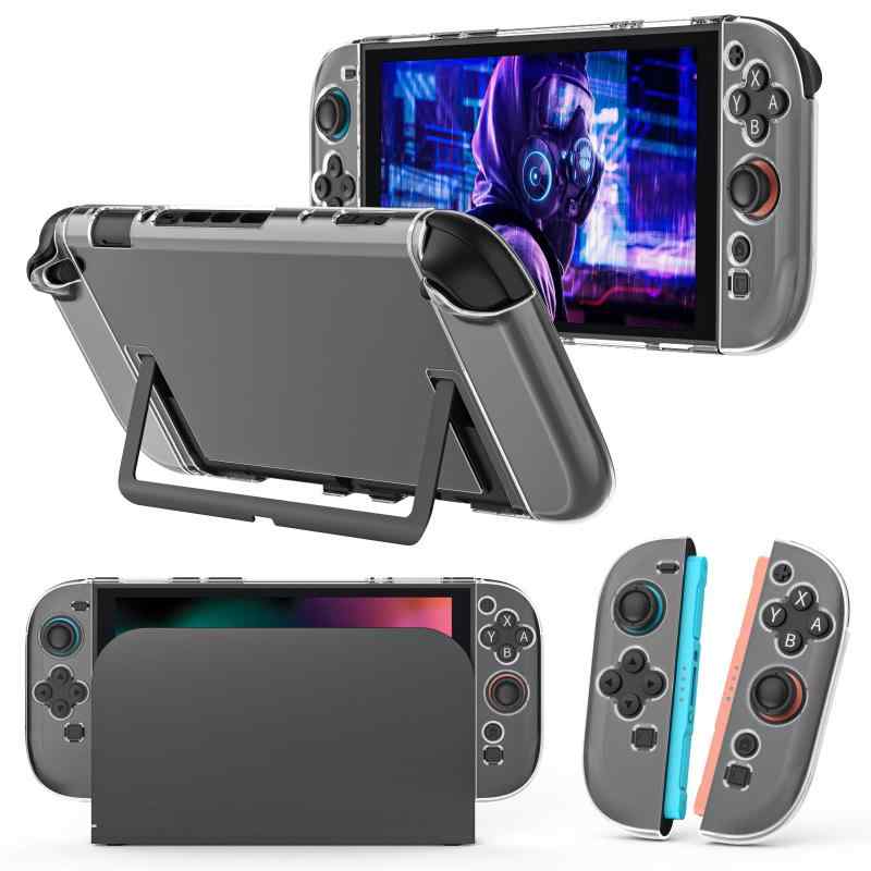 MoKo Switch 2 カバー ドック対応 スイッチ2 クリアケース 分体式設計 Joy-conカバー PC+TPU製 耐衝撃 滑り止め 取扱簡単 全面保護 軽量 傷防止 Clear「耐久性と快適性を両立した分体式ケース」本体部分には強...