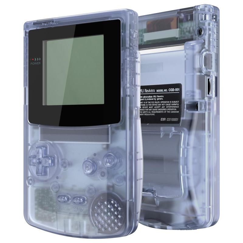 Gameboy Colorに対応用IPSアップグレード済みeXtremeRate交換用シェルフルハウジングカバーボタン付きクリア素材、GBC OSD IPS &amp; Regular IPS &amp; Standard LCDにも対応し...