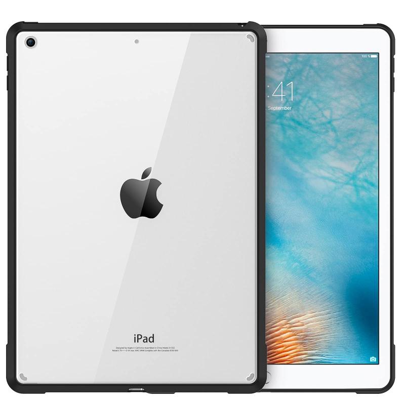 iPad 9.7 ケース MoKo iPad 第5/6世代 9.7インチ 2017/2018専用（モデル番号：A1822/A1823/A1893/A1954） クリアケース TPU枠+PCシェル 衝撃吸収 擦り傷防止 精密設計 薄型 枠ブラ...