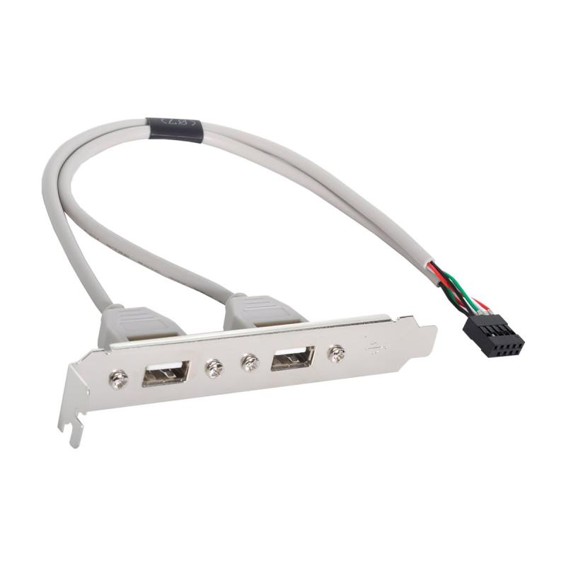 CY Cable デュアルUSB 2.0 Aタイプ メス - マザーボード 9ピン 10ピン USBヘッダーケーブル PCI-Eブラケットスクリューパネル付き, U2-142CY デュアルUSB 2.0 Aタイプメスネジからマザーボード9ピ...