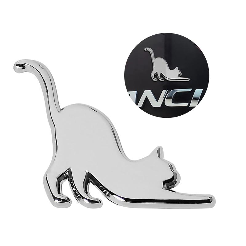 Futwod 車 エンブレム 猫 ステッカー ねこ かわいい 車用ステッカー おしゃれ 防水 3D 立体ステッカー ネコ シルエット 傷隠し シール 飾り 車アクセサリー 両面テープ キャット バッジ エンブ【超萌える車用ステッカー】右に伸...