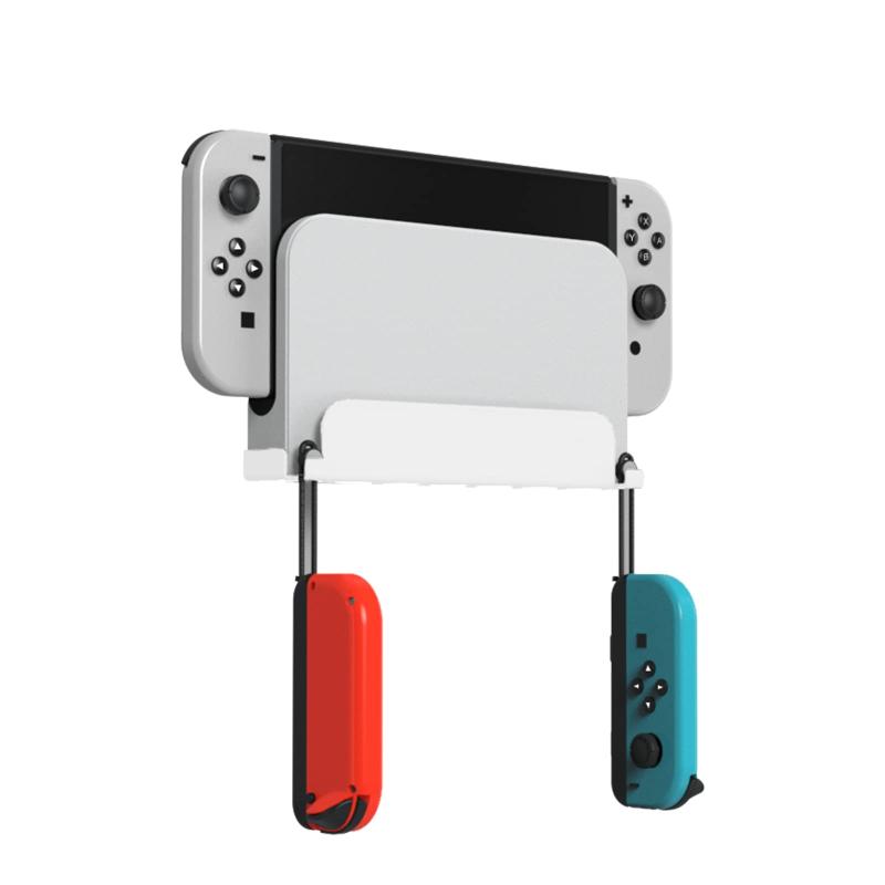 Uniraku Switch壁掛け収納スタンド Switch壁式収納とディスプレイマウント SwitchとSwitch有機ELモデル両対応 ドック/本体/ストラップ/Joy-Con全収納(ホワイト)【対応機種】 Switchと Switch...