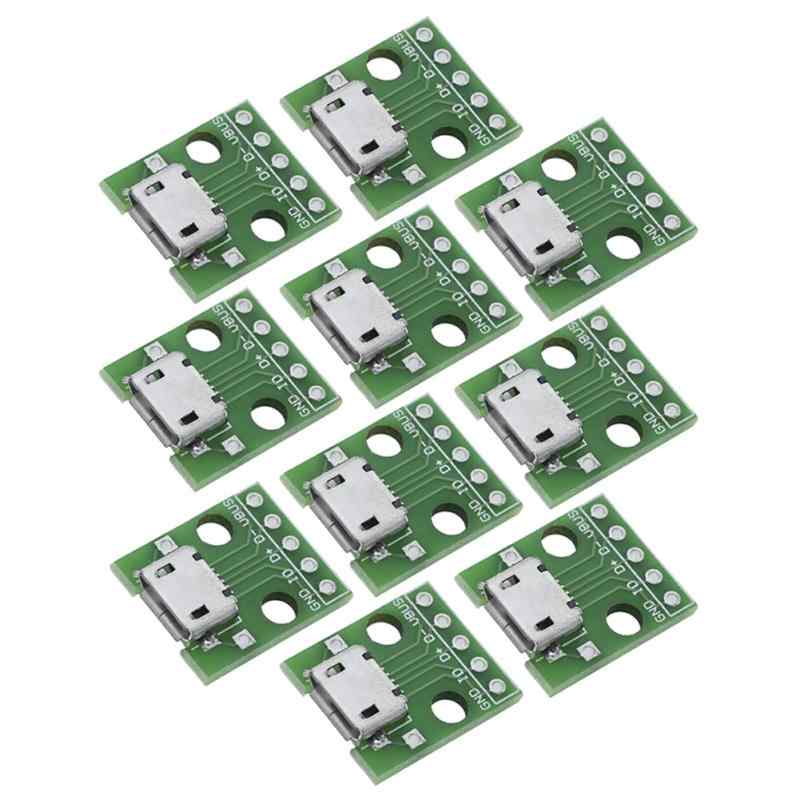 Ren He 10個セット Mini USB to DIP アダプタボード 5ピン メスコネクタ 2.54mm PCBボード Bタイプ コンバーター ピンボード DIY USB電源/ブレッドボードデザイン用ミニ・USB / マイクロ・USB...