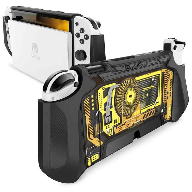 Mumba Nintendo Switch OLED 2021用 ケース 有機ELモデル TPUグリップ 保護カバー ドッキング可能 アクセサリー Nintendo Switch OLEDとJoy-Con コントローラー対応 [Blade ...
