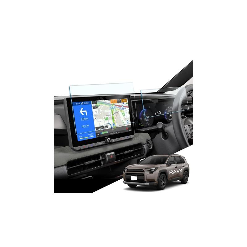 LANTU 【究極反射防止】トヨタ 新型 RAV4 60系 用 ナビ + メーター 2枚セット 12.9インチ カーナビ ガラス 保護フィルム 9H 指紋防止 キズ防止 貼付簡単 ラブ4 アクセサリー カスタム パーツ【対応車種】トヨタ R...