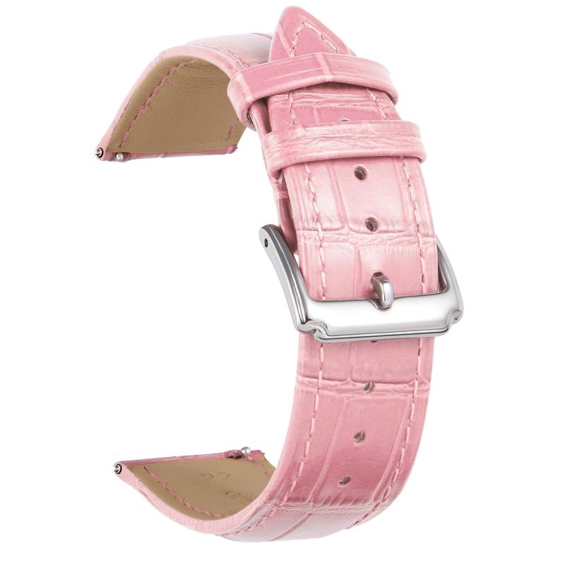 [BINLUN] レザー時計バンドクイックリリース 革腕時計ベルトメンズ レディース交換用 スマートウォッチベルトワニ革模様 (10MM，ピンク)【プレミアム品質】当社のトップレザー時計バンドはクロコダイルパターンがエンボス加工されており、...