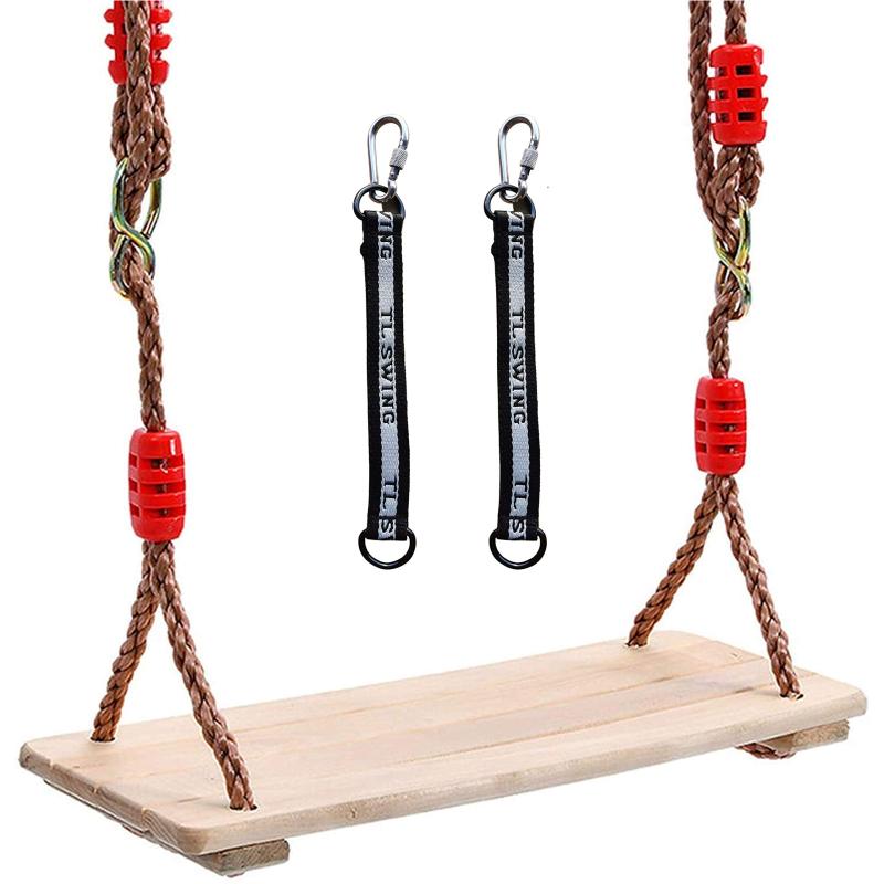 COMINGFIT® 150kgまで荷重木製 どこでも ブランコ 手作り座面サイズ：長さ40cm×幅15.5cm。 PE ロープ: 120cm から 210cm まで調節可能な長さ;体重制限150kgまで ;素材：高品質の木材と多層ナイロン...