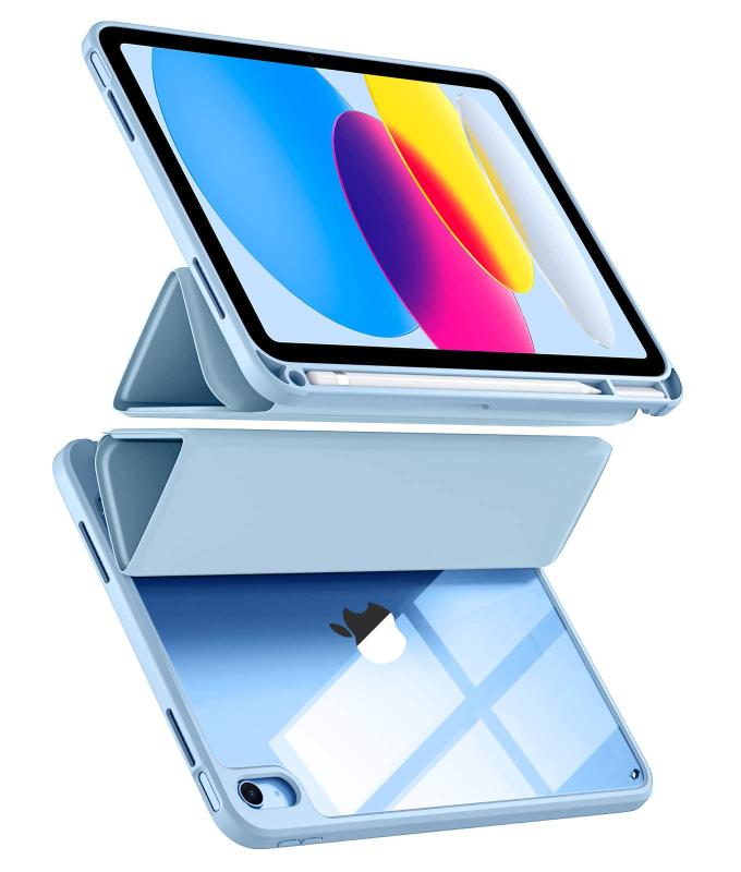 【Maledan】対応iPad 11世代 ケース - 対応iPad 第11/10世代 ケース 三つ折りスタンド ペンシル収納 軽薄 軽量 DIY透明オートスリープ機能対応 耐衝撃 アジサイ【対応機種】対応iPad 11/10世代 専用 ケー...